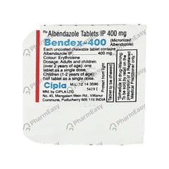 Bendex 400 MG Tablet (1) - Uses, Side Effects, Dosage, Composition ...