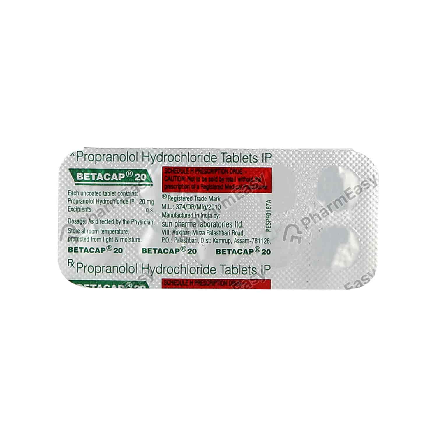 Betacap 20mg Tab - Uses, Side Effects, Dosage, Composition & Price ...