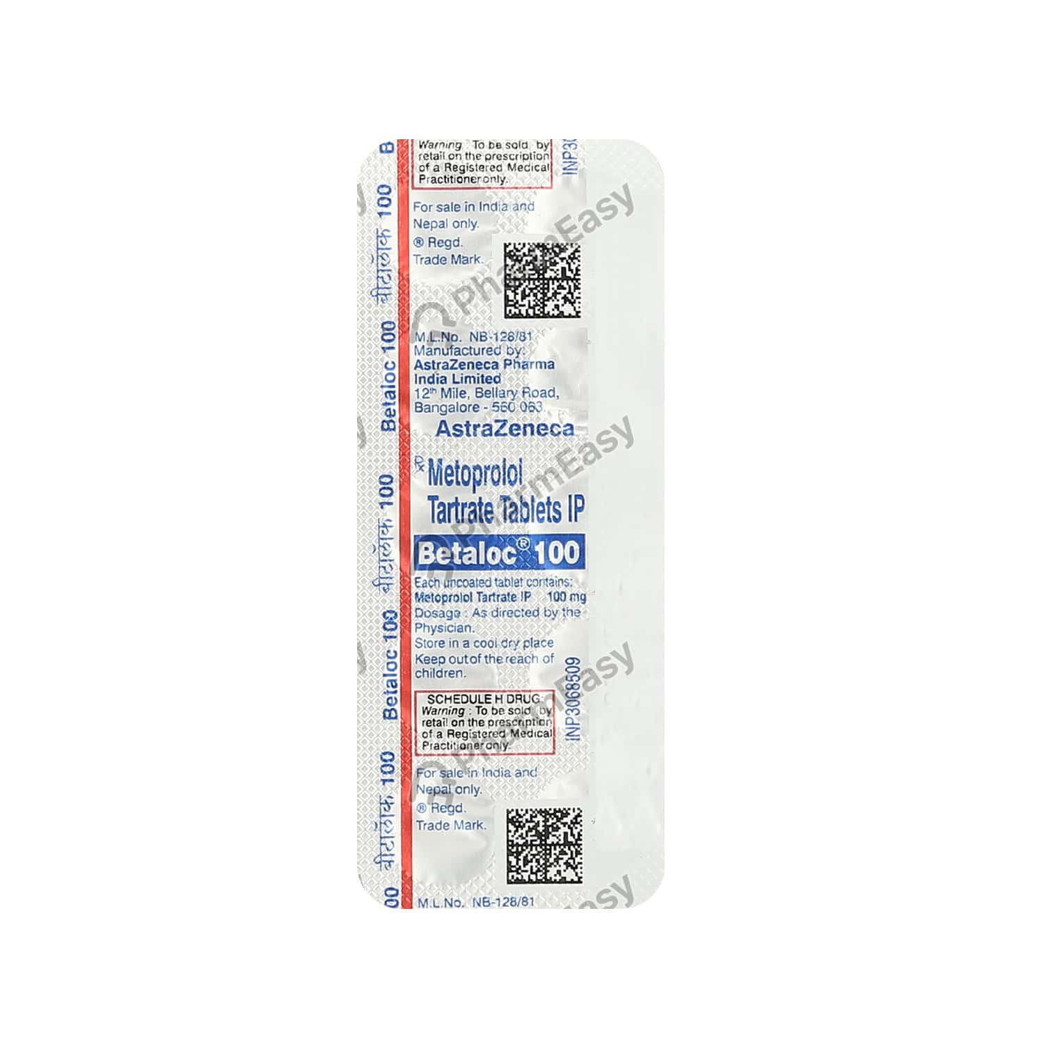 Buy Betaloc 100 MG Tablet (10) Online at Flat 18% OFF* | PharmEasy