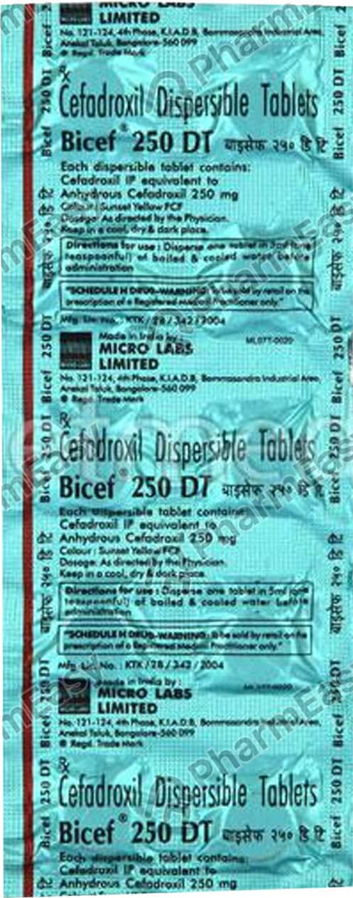 Bicef Dt 250 MG Tablet (10): Uses, Side Effects, Price & Dosage | PharmEasy