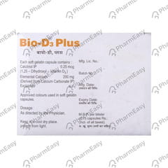 Bio D3 Plus Strip Of 10 Capsules: Uses, Side Effects, Price & Dosage ...