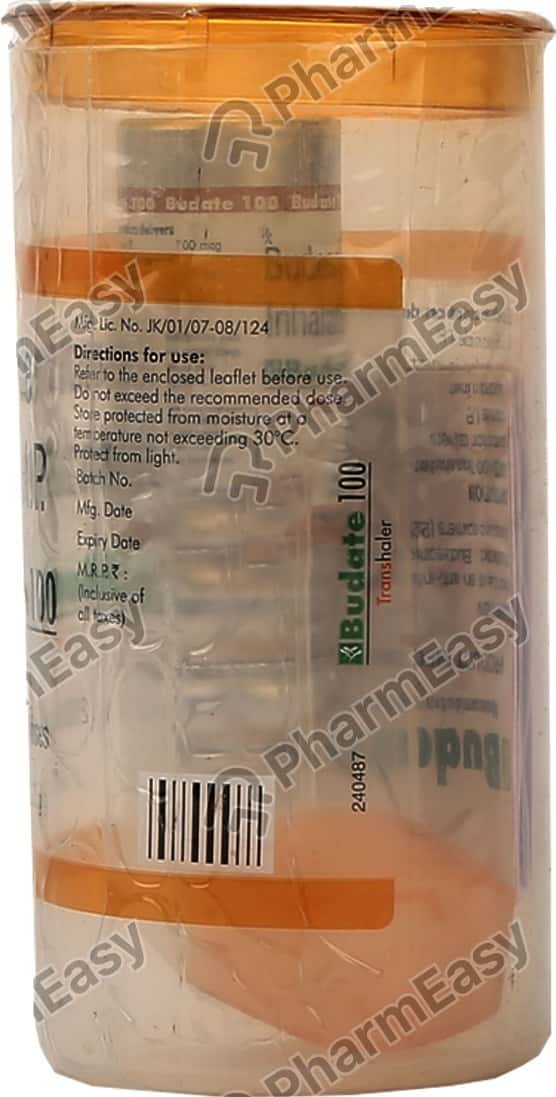 Budate 100 MCG Transhaler (200): Uses, Side Effects, Price & Dosage ...