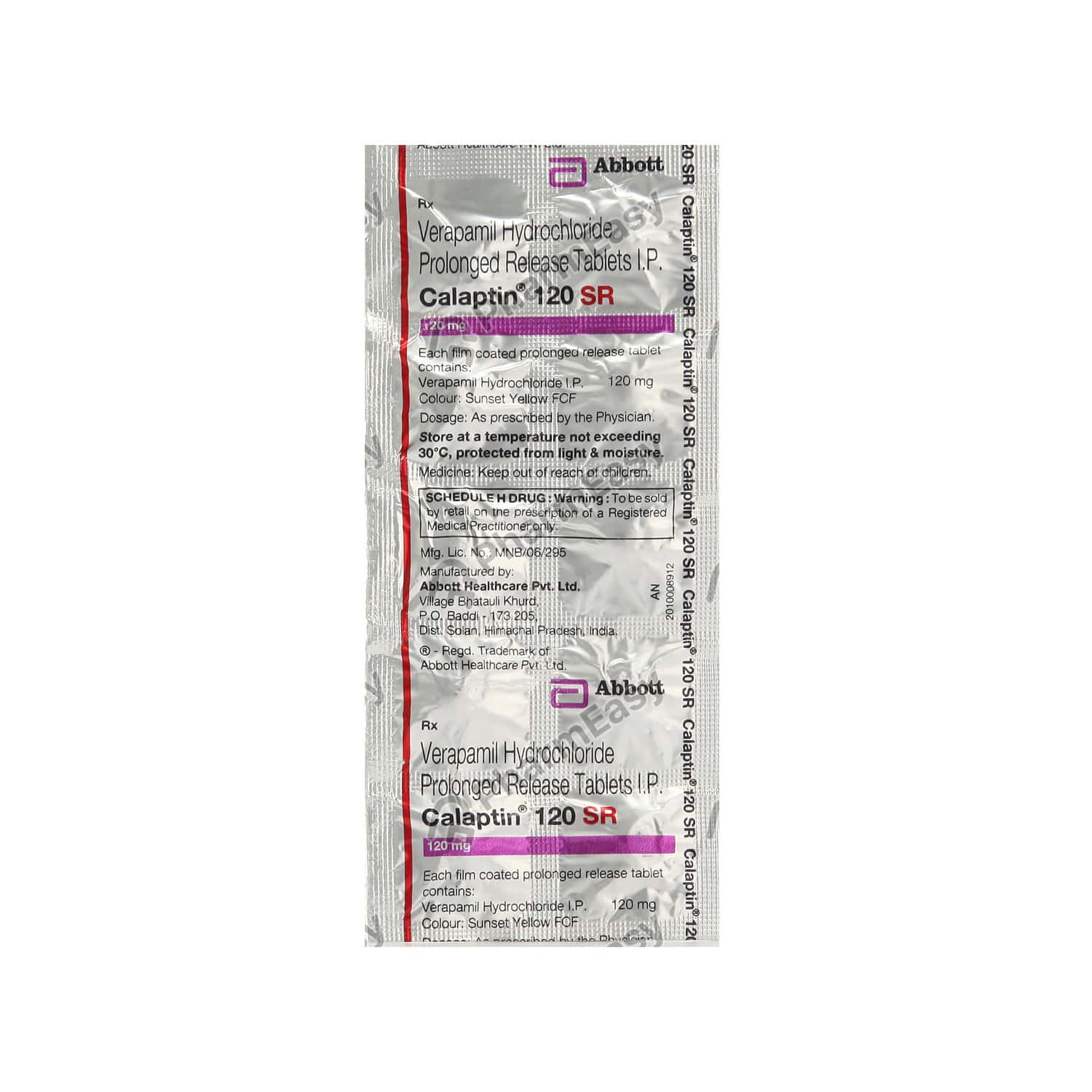 Buy Calaptin Sr 120mg Tablet Online at Flat 18% OFF* | PharmEasy