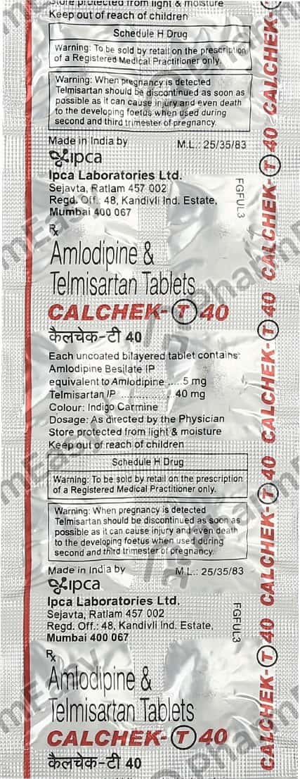 Calchek T 40mg Strip Of 10 Tablets: Uses, Side Effects, Price & Dosage ...