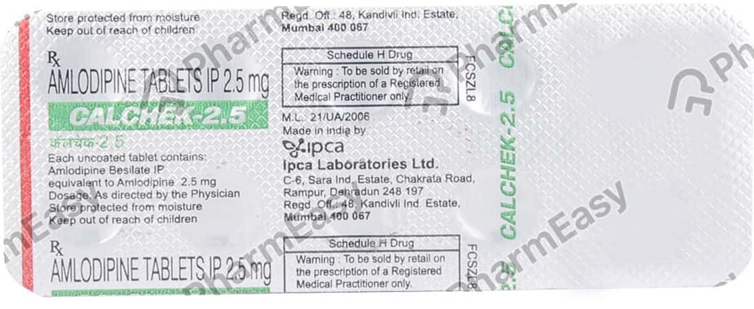 Calchek 2.5 MG Tablet (10): Uses, Side Effects, Price & Dosage | PharmEasy
