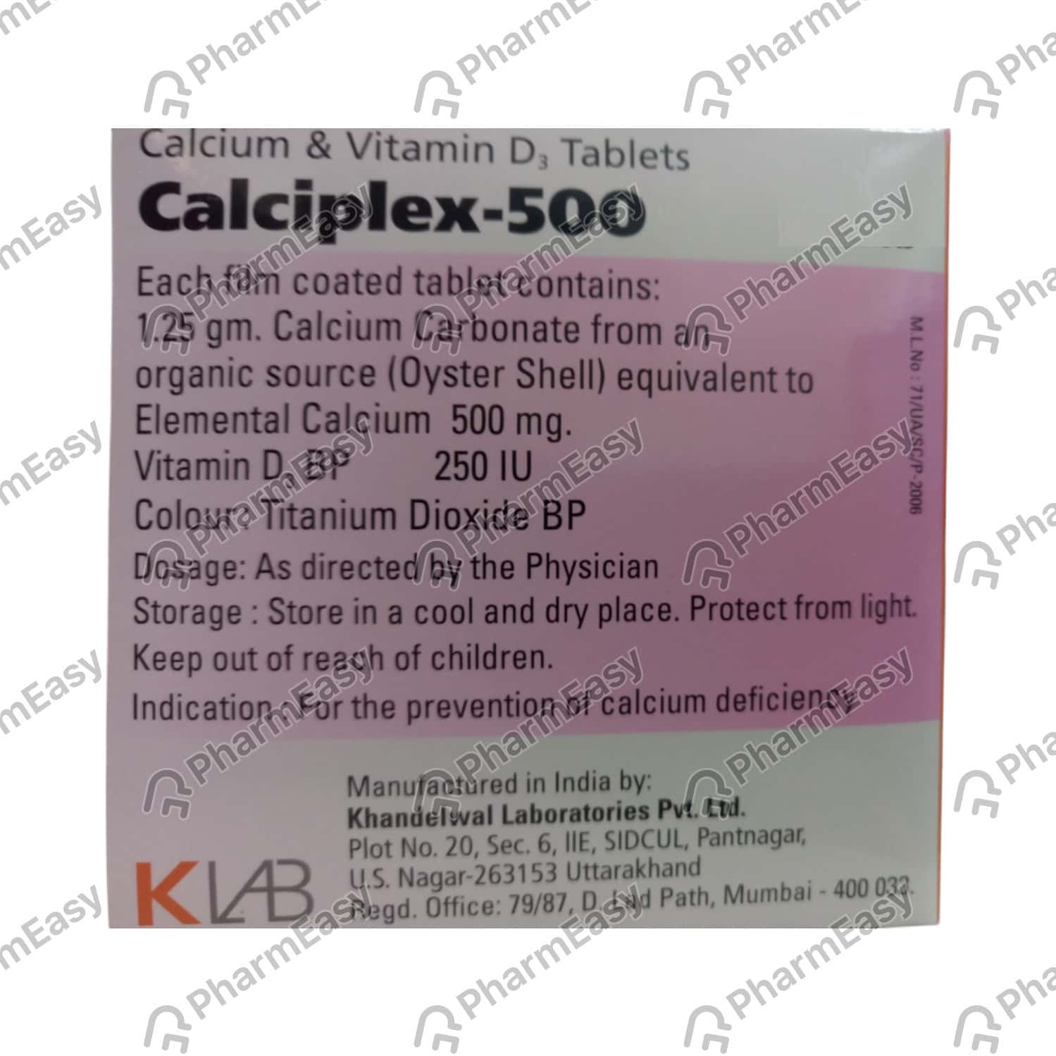 Calciplex 500mg Tablet: Uses, Side Effects, Price & Dosage | PharmEasy