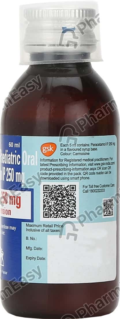 Calpol 250 MG/5ML Suspension (60): Uses, Side Effects, Price, Dosage ...