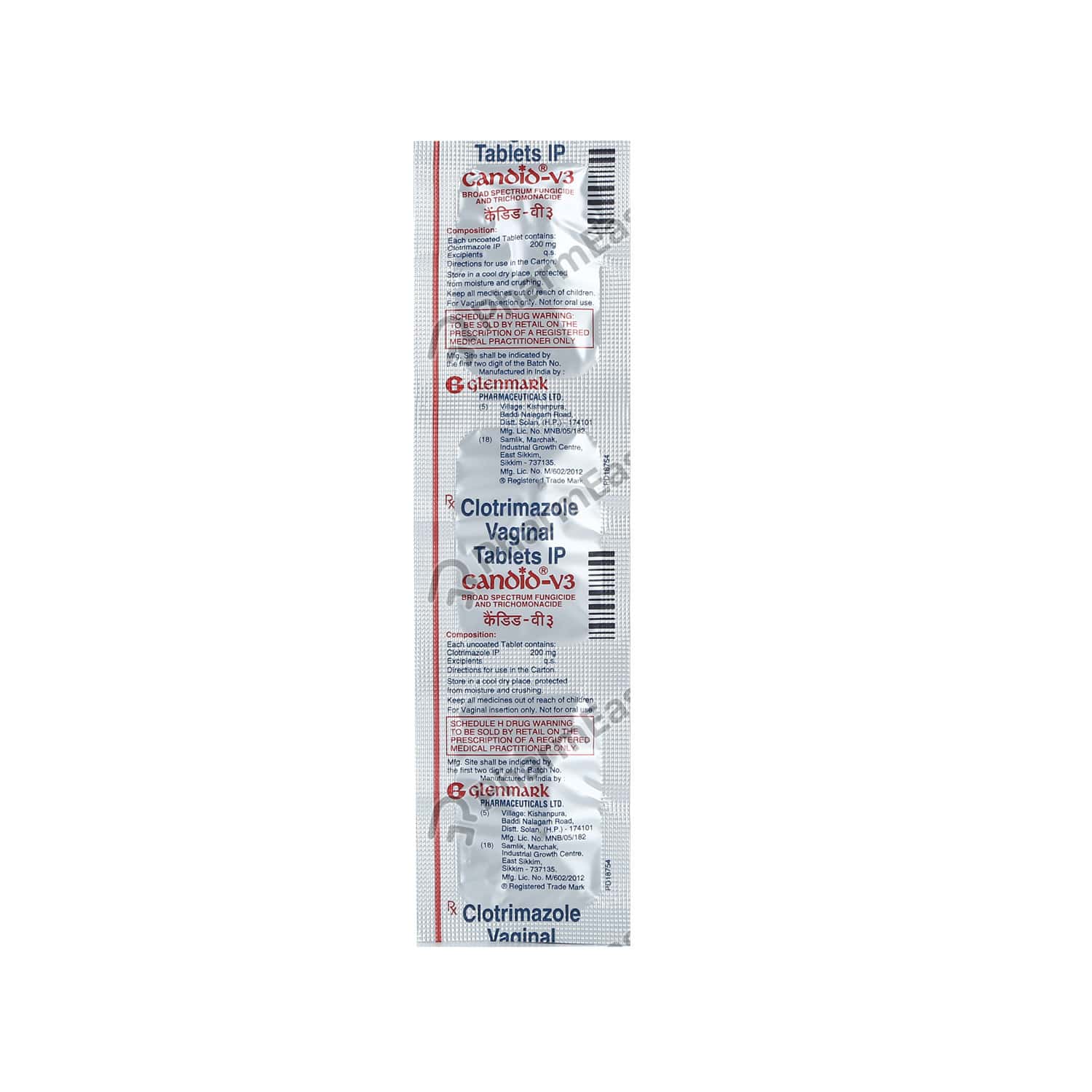 Candid V3 200 MG Vaginal Tablet (3) - Uses, Side Effects, Dosage ...