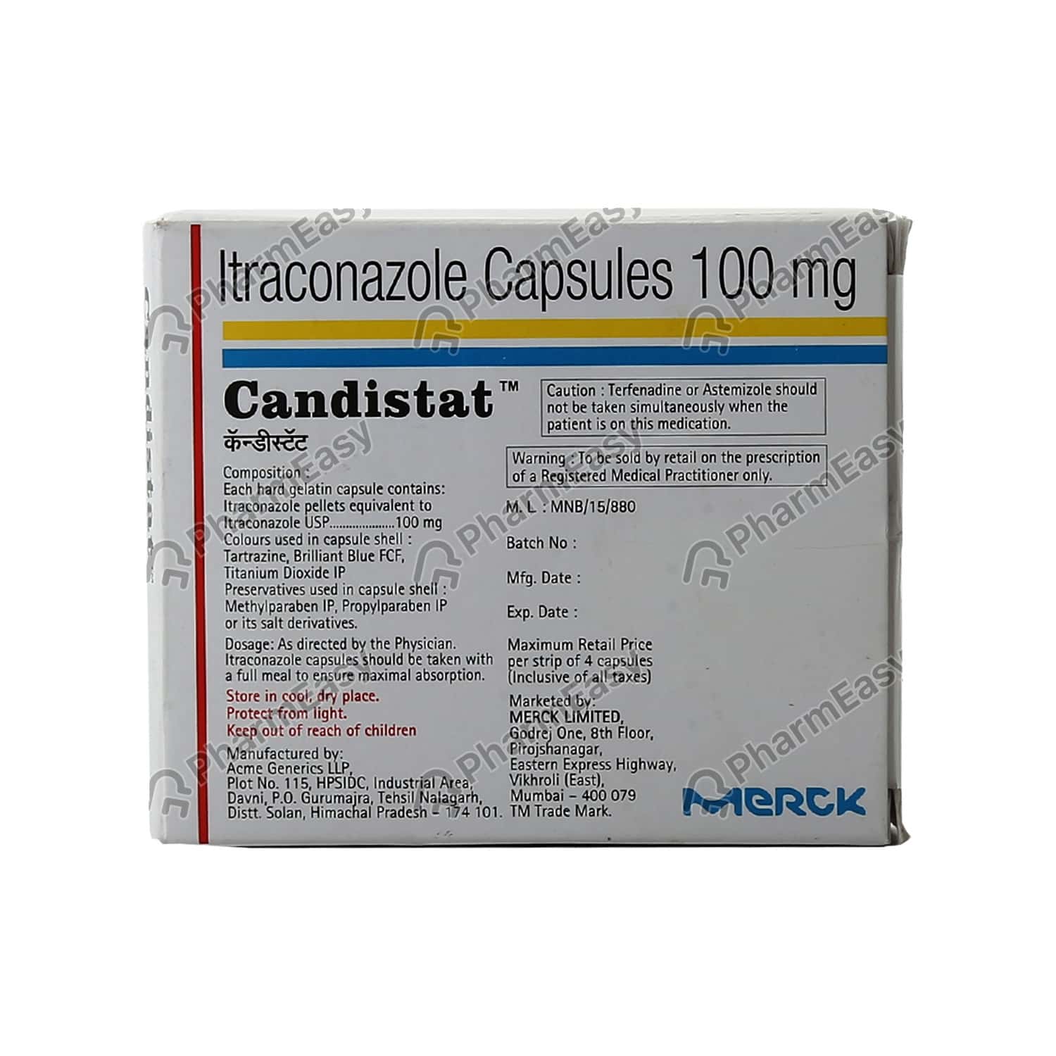 Buy Candistat 100mg Capsule Online at Flat 18% OFF* | PharmEasy