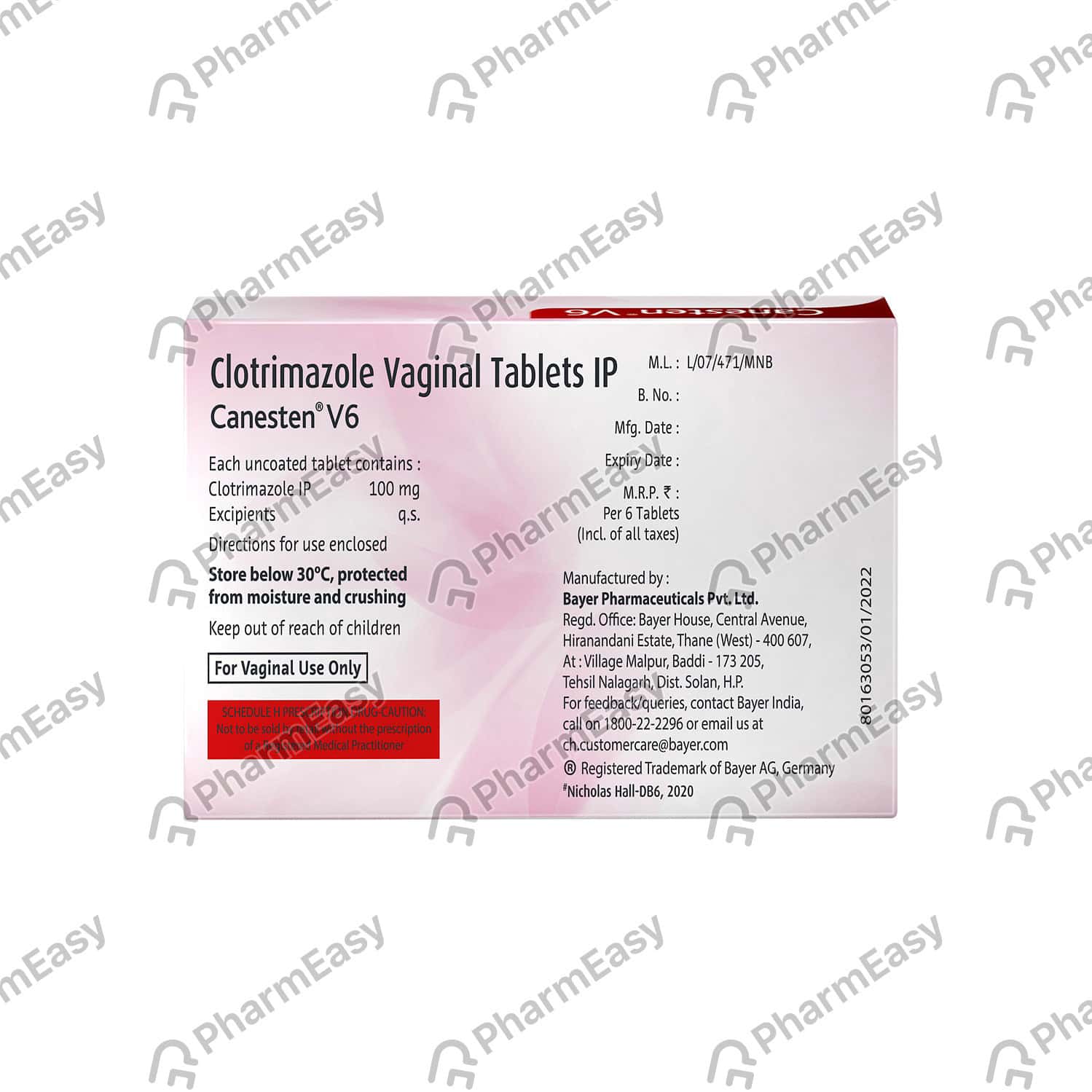 Buy Canesten 100 MG Vaginal Tablet (6) Online at Flat 15% OFF | PharmEasy
