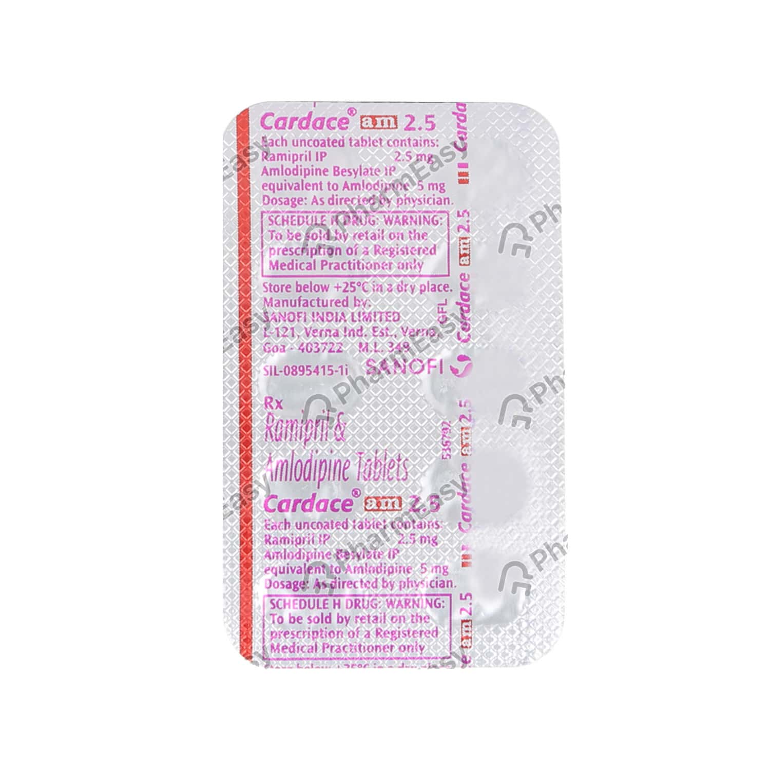 Buy Cardace Am 2.5/5mg Tablet Online at Flat 18% OFF* | PharmEasy