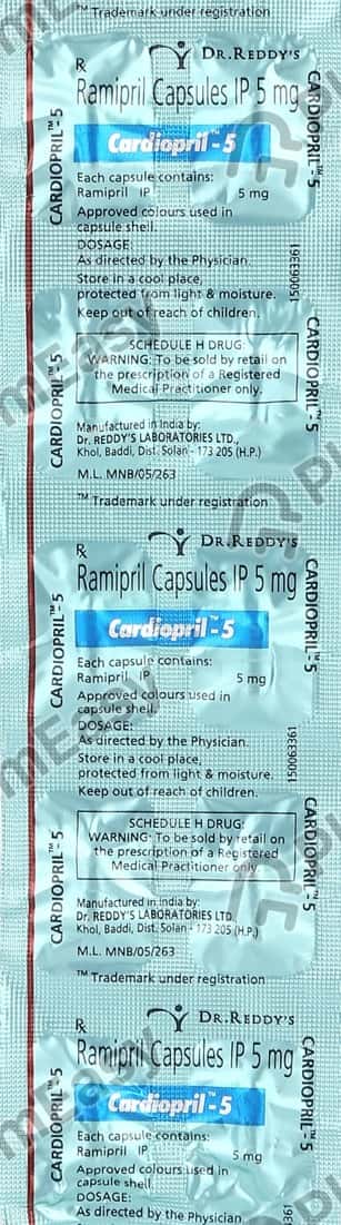 Cardiopril 5 MG Capsule (10): Uses, Side Effects, Price & Dosage ...