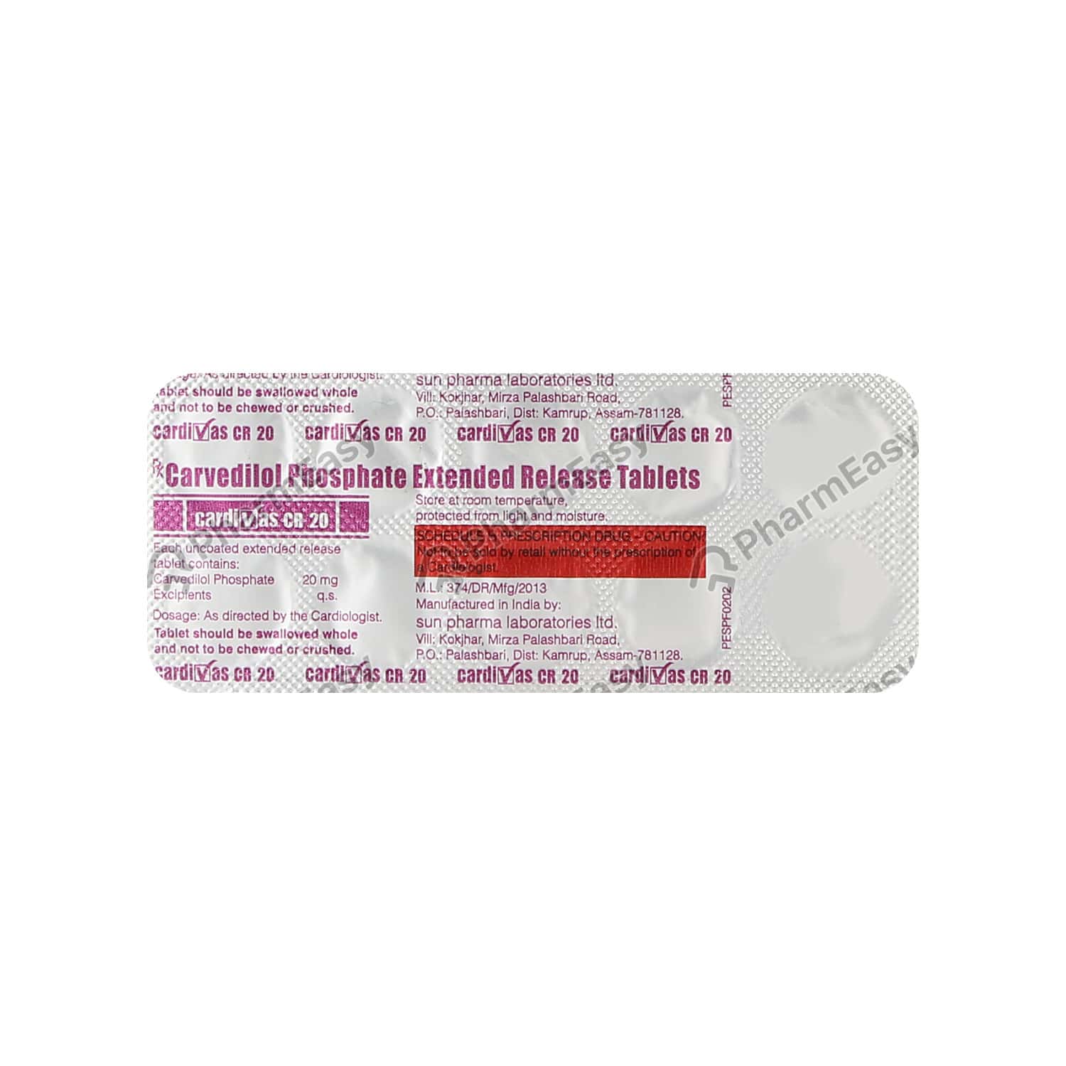 Buy Cardivas Cr 20 MG Tablet (10) Online at Flat 18% OFF* | PharmEasy