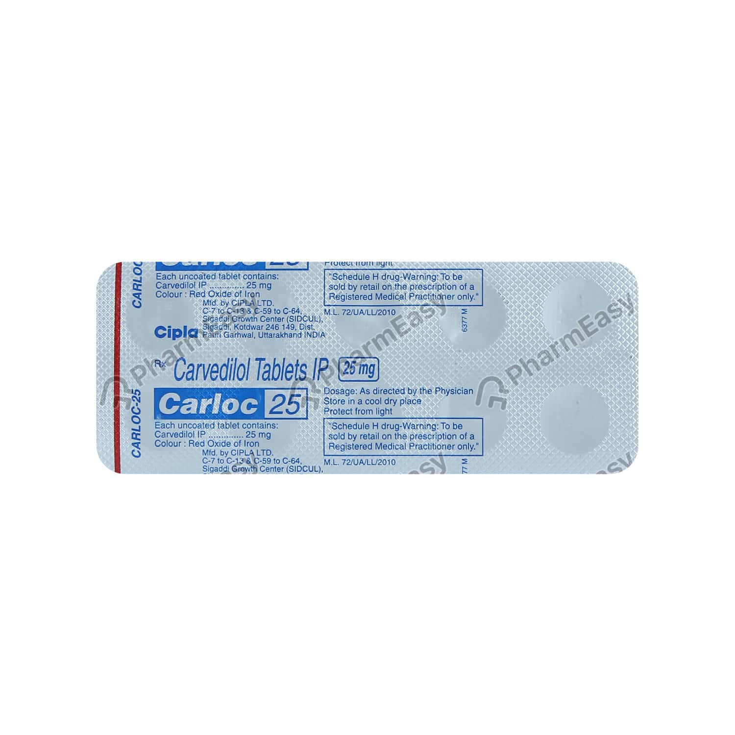Buy Carloc 25 MG Tablet (10) Online at Flat 18% OFF* | PharmEasy