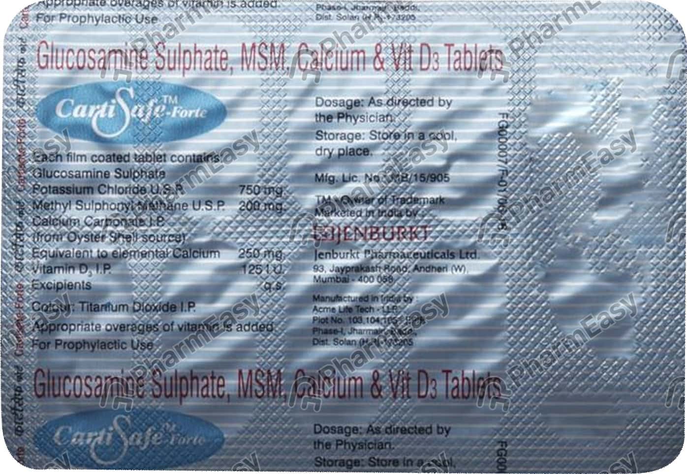 Buy Cartisafe Forte Strip Of 10 Tablets Online at Flat 15% OFF | PharmEasy