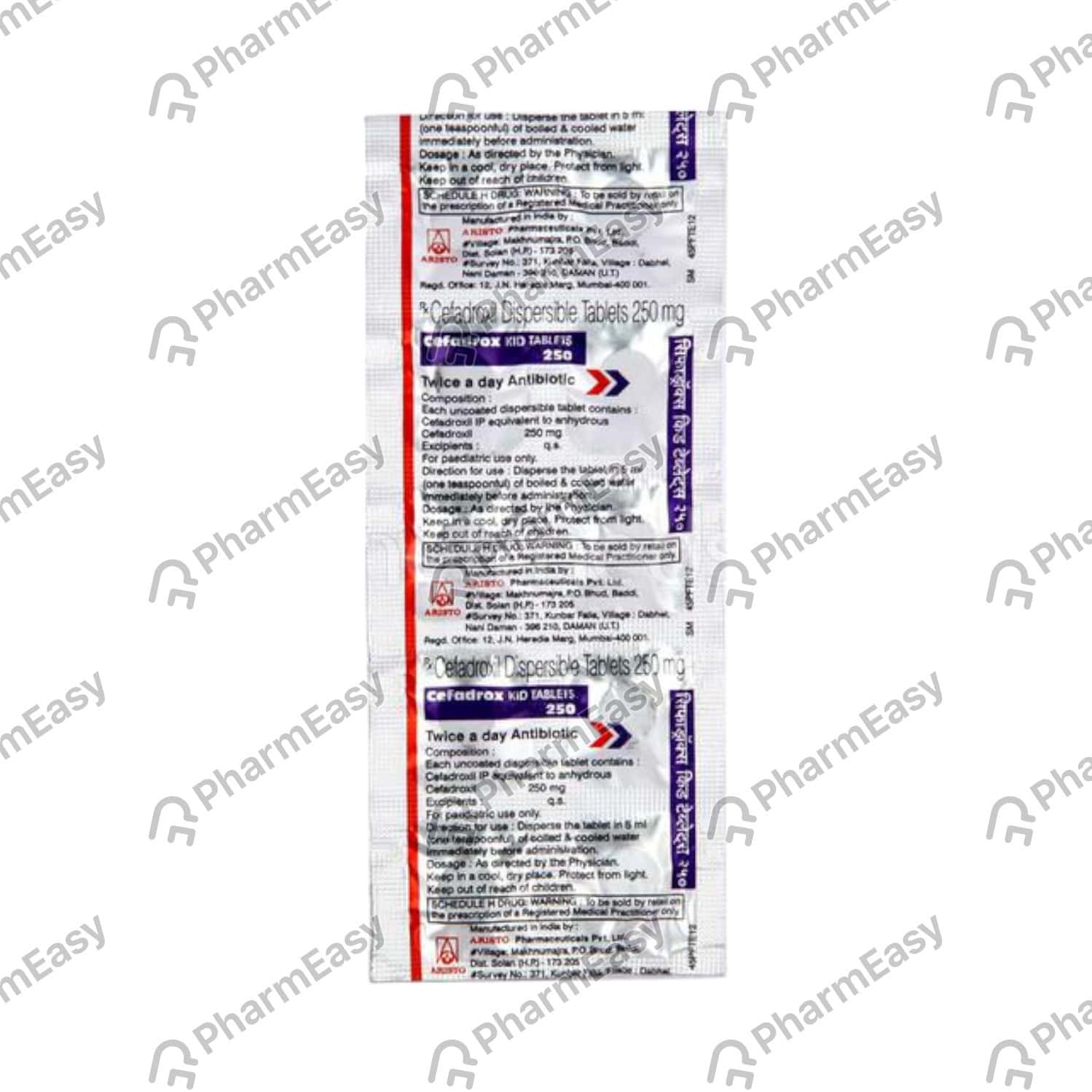 Cefadrox Kid 250 MG Tablet (10): Uses, Side Effects, Price & Dosage ...