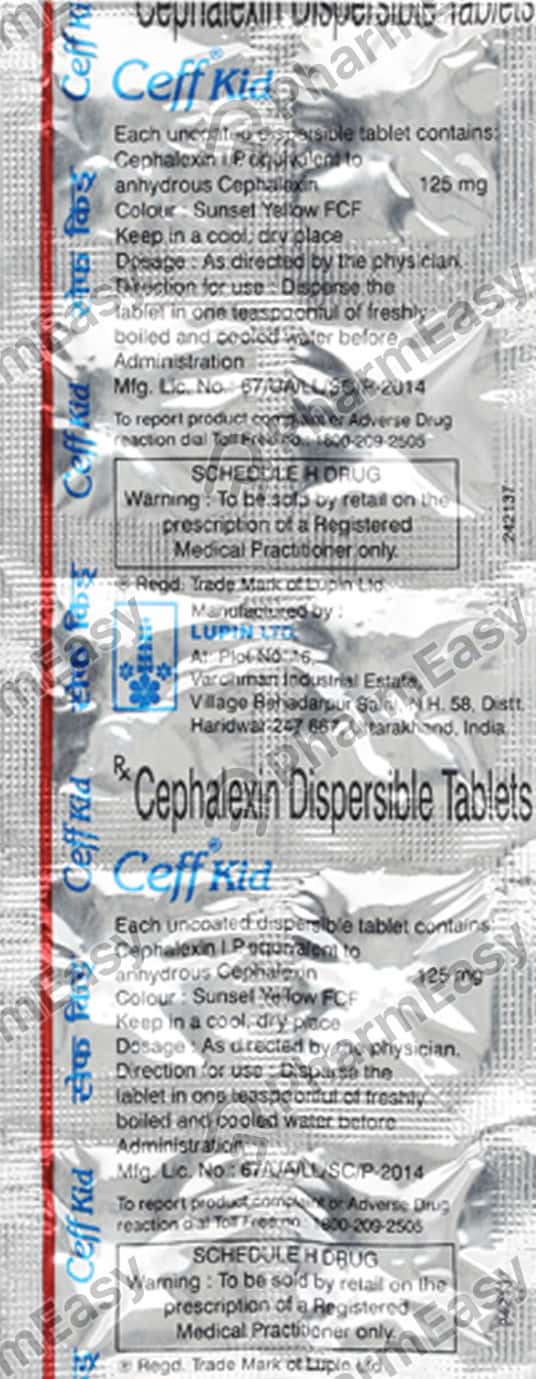 Ceff Kid 125 MG/5ML Tablet (10): Uses, Side Effects, Price & Dosage ...