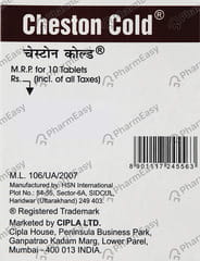 Cheston Cold New FormulaTablet: Uses, Side-effects, Price, Dosage ...