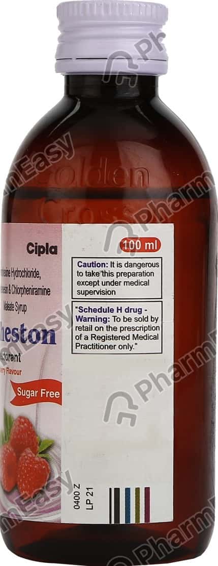 Cheston Raspberry Flavour Sugar Free Bottle Of 100ml Expectorant: Uses ...