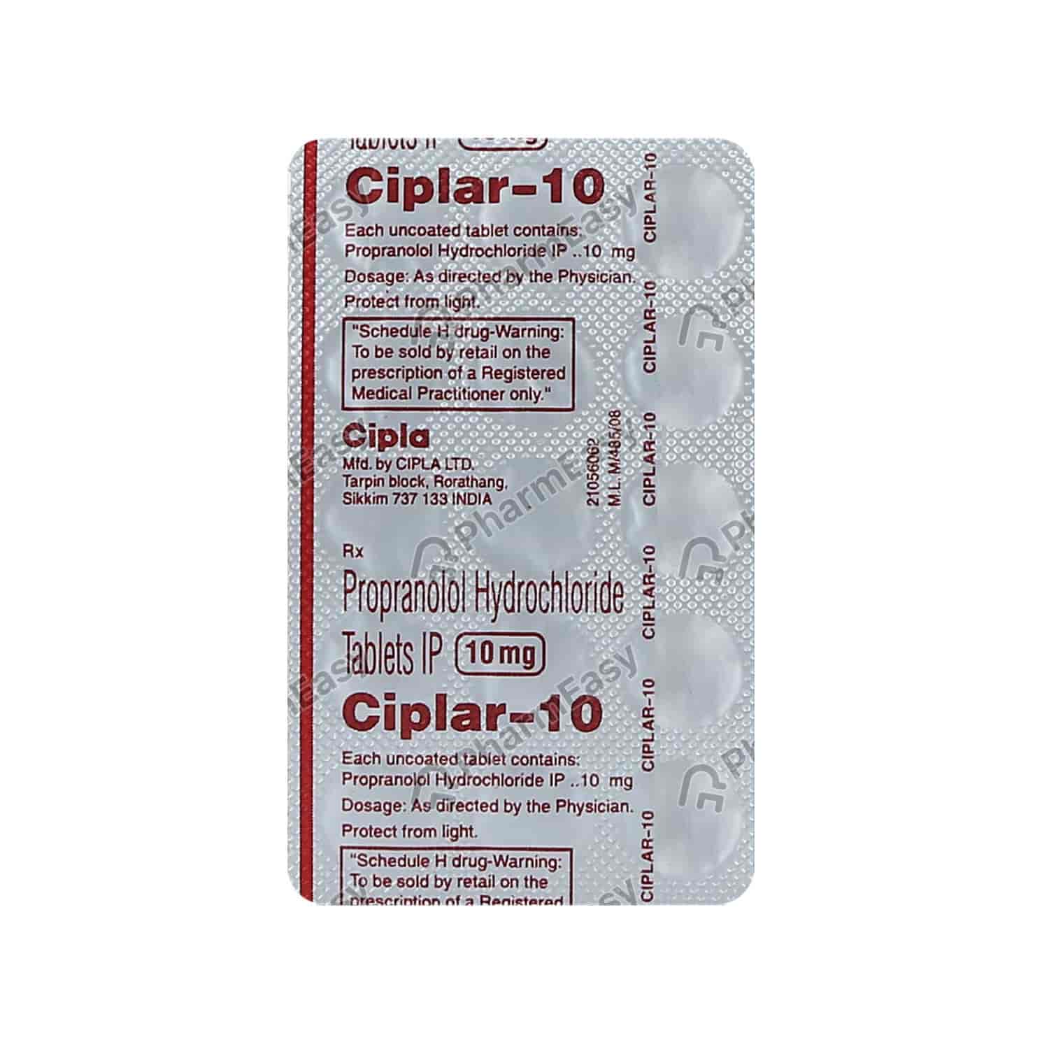 Ciplar 10mg Tab 15`S - Uses, Side Effects, Dosage, Composition & Price ...