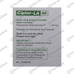 Ciplar-LA 40 Tablet: Uses, Side Effects, Price, Dosage & More Info ...