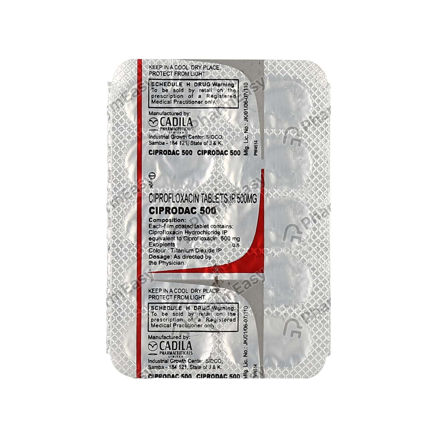 Ciprodac 500 MG Tablet (10) - Uses, Side Effects, Dosage, Composition ...
