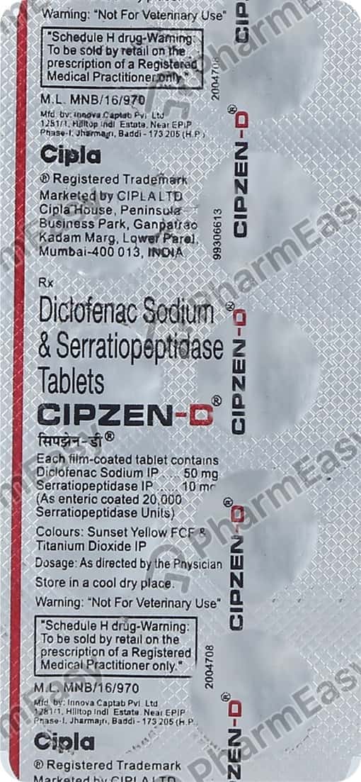 Cipzen D Tablet: Uses, Side Effects, Price, Dosage & Composition ...