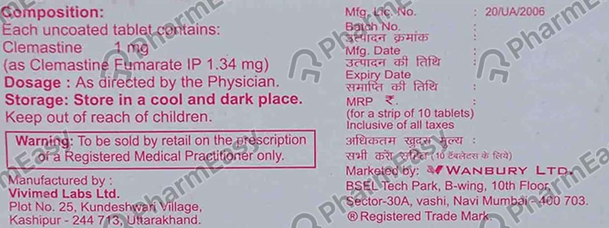 Buy Clamist 1 MG Tablet (10) Online at Flat 15% OFF | PharmEasy