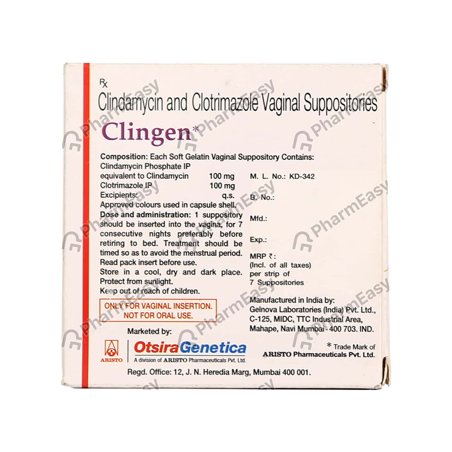 Buy Clingen Vaginal Suppository (7) Online at Flat 18% OFF* | PharmEasy