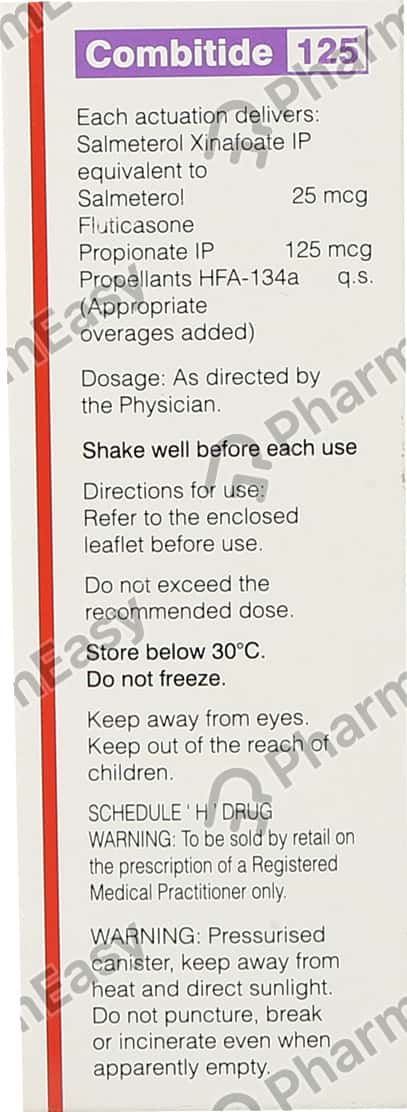 Combitide 125mcg Box Of 120md Metered Dose Inhaler: Uses, Side Effects ...