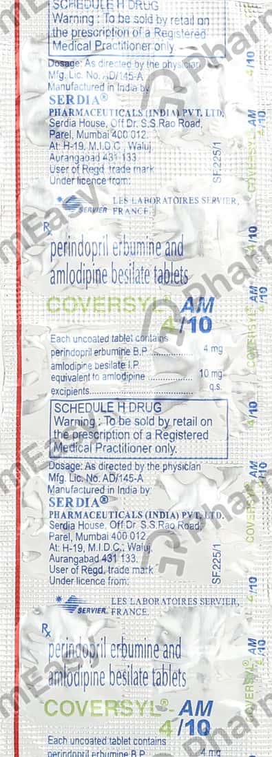 Buy Coversyl Am 4/10mg Strip Of 10 Tablets Online at Flat 15% OFF ...