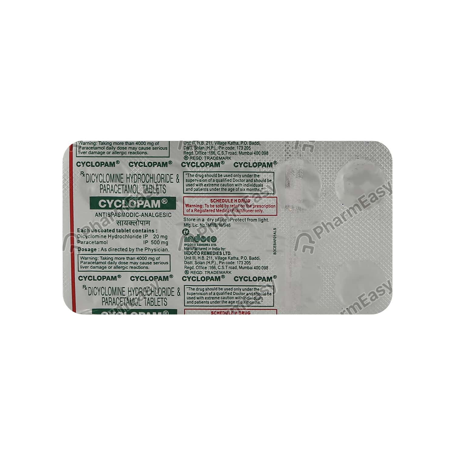 Cyclopam Strip Of 10 Tablets - Uses, Side Effects, Dosage, Composition ...