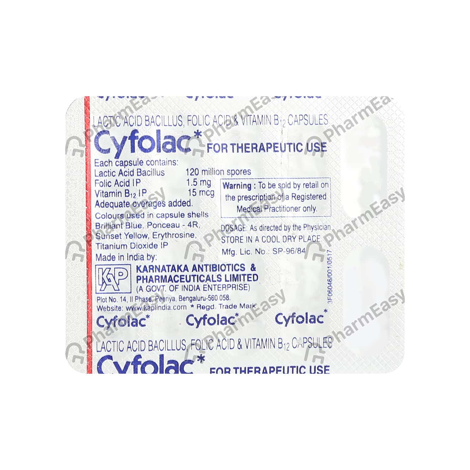 Buy Cyfolac Capsule Online at Flat 18% OFF* | PharmEasy