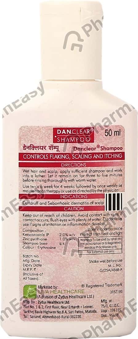 Danclear Shampoo 50ml: Uses, Side Effects, Price, Dosage & Composition ...