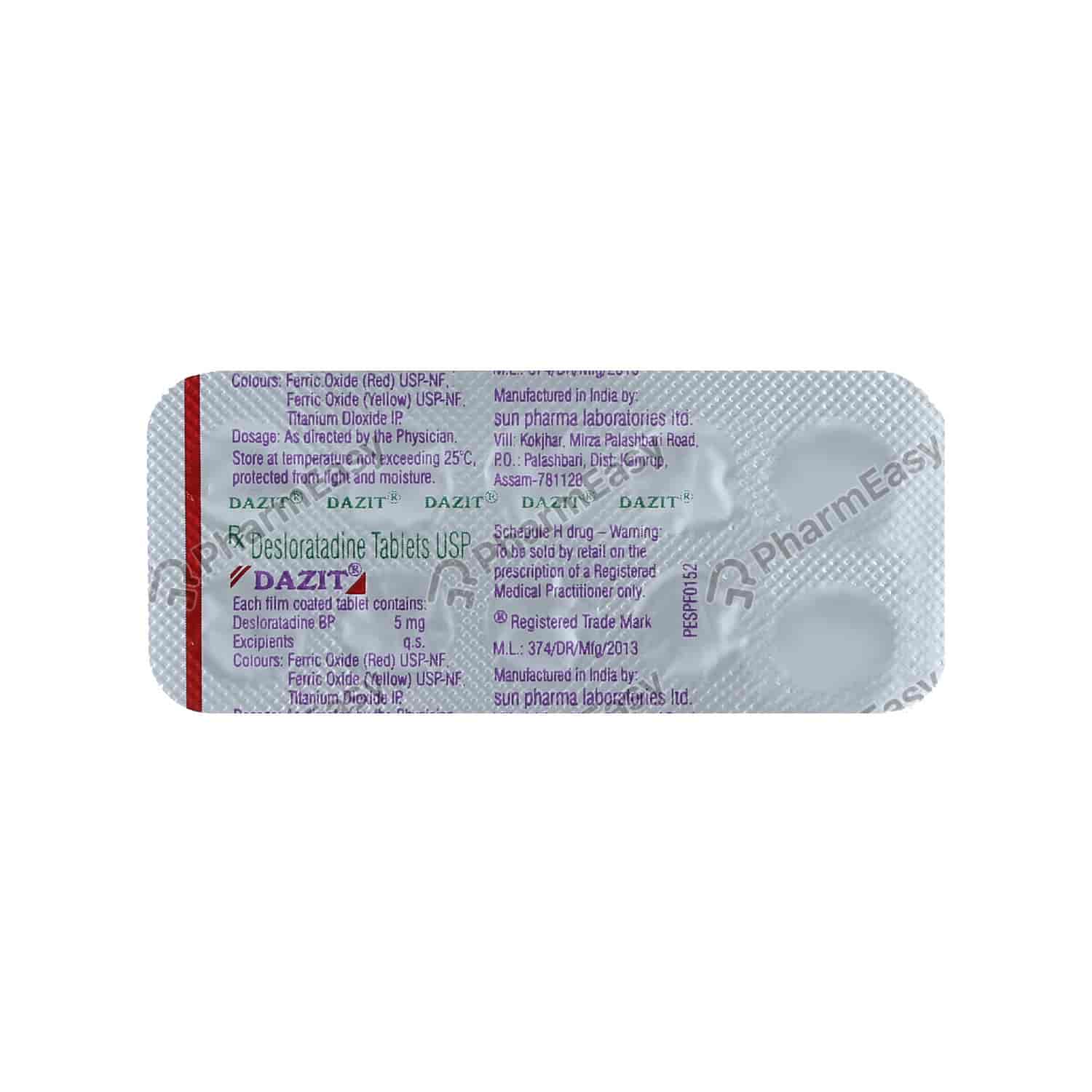 Buy Dazit 5mg Tablet Online at flat 15% off | PharmEasy