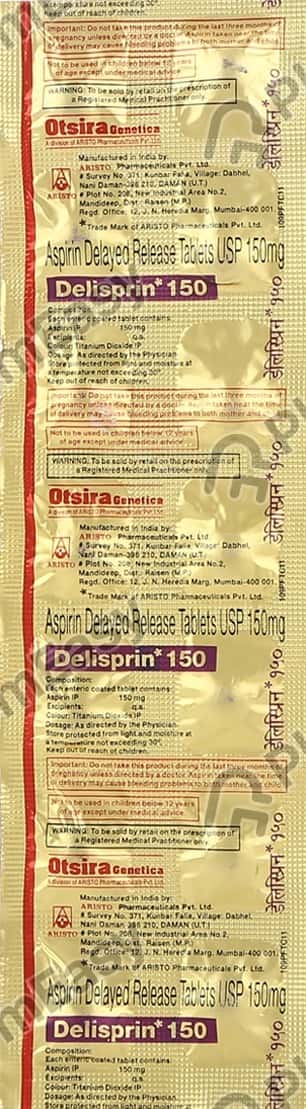 Delisprin 150 MG Tablet (14): Uses, Side Effects, Price & Dosage ...