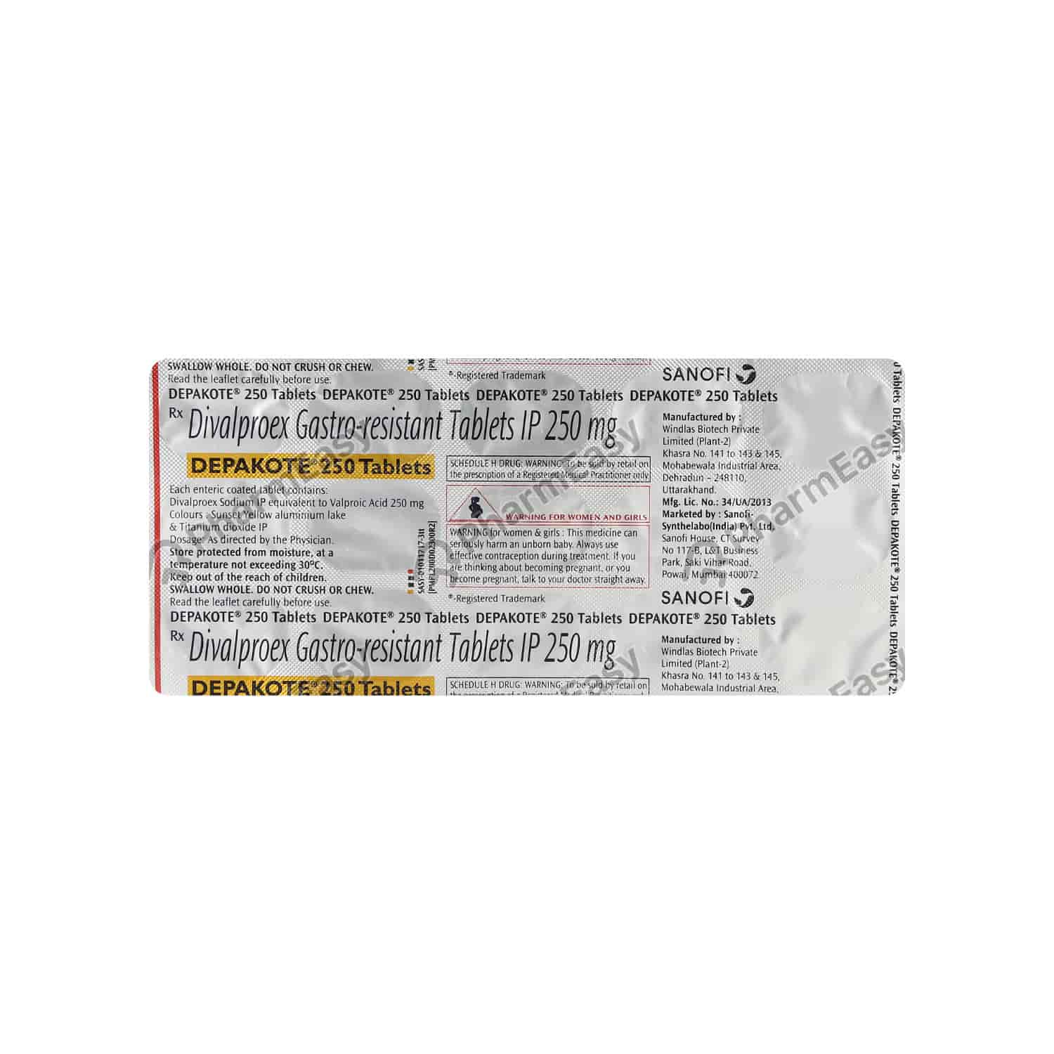 Buy Depakote 250mg Tablet Online at Flat 18% OFF* | PharmEasy