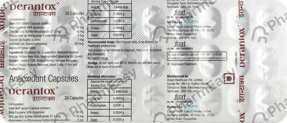 Buy Derantox Strip Of 30 Capsules Online at Flat 15% OFF | PharmEasy