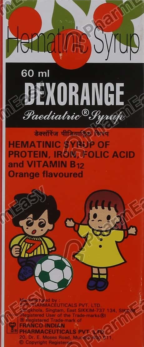 Dexorange Orange Flavour Paediatric Bottle Of 60ml Syrup: Uses, Side ...