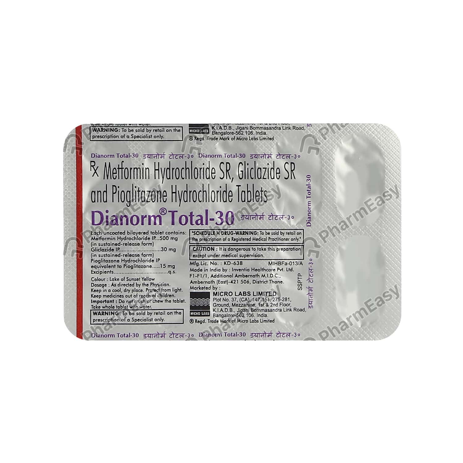 Buy Dianorm Total 30mg Tablet Online at Flat 18% OFF* | PharmEasy