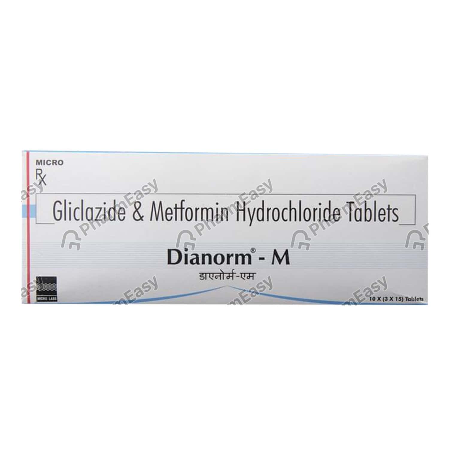 Dianorm M Strip Of 10 Tablets: Uses, Side Effects, Price & Dosage ...