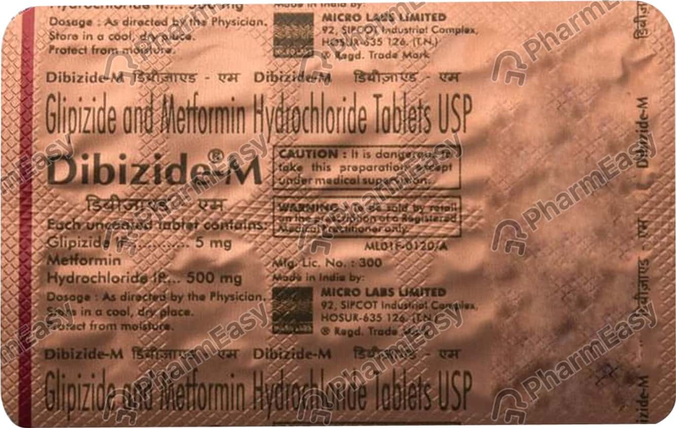 Dibizide M Strip Of 10 Tablets: Uses, Side Effects, Price & Dosage ...
