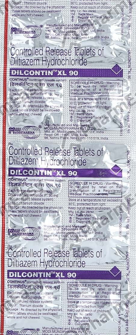 Dilcontin Xl 90 MG Tablet (10): Uses, Side Effects, Price & Dosage ...