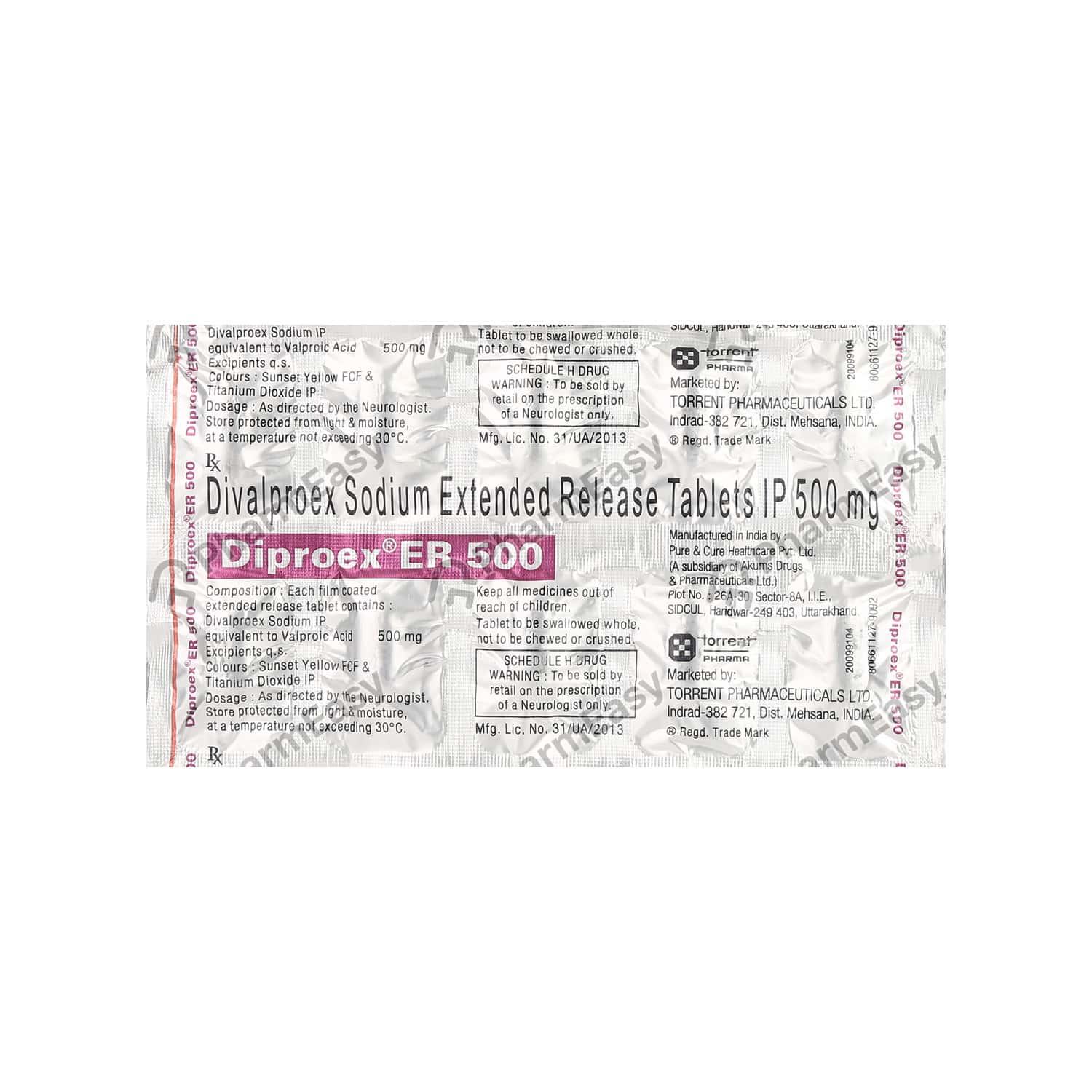 Buy Diproex Er 500 MG Tablet (10) Online at Flat 18% OFF* | PharmEasy