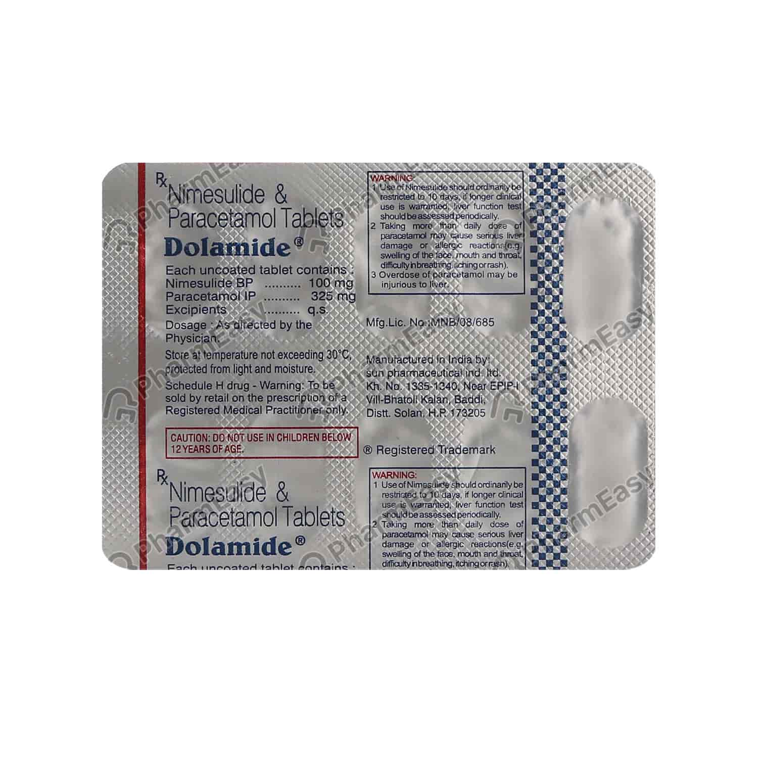 Dolamide Tablet 10'S - Uses, Side Effects, Dosage, Composition & Price ...