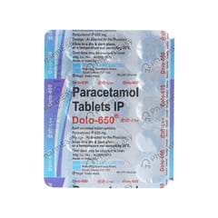 Dolo 650 MG Tablet (15) - Uses, Side Effects, Dosage, Composition ...