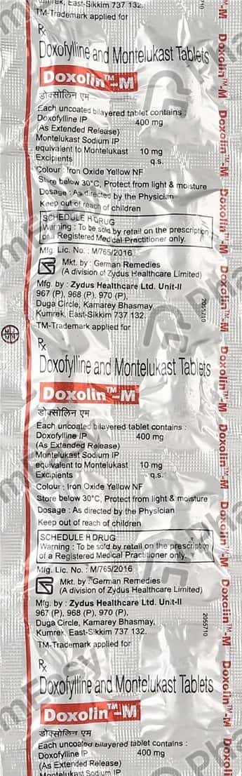 Doxolin M Strip Of 10 Tablets: Uses, Side Effects, Price & Dosage ...