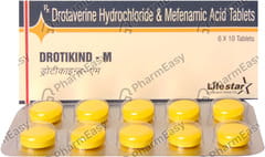 Drotikind M Strip Of 10 Tablets: Uses, Side Effects, Price & Dosage ...