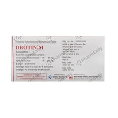 Drotin M Strip Of 8 Tablets - Uses, Side Effects, Dosage, Composition ...