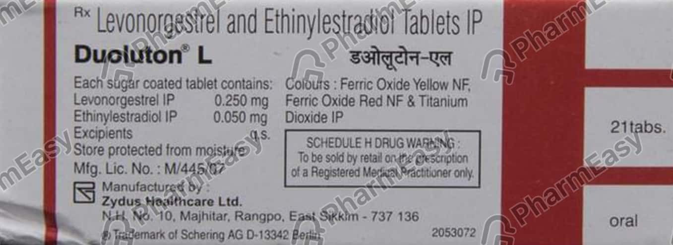 Duoluton L Bottle Of 21 Tablets: Uses, Side Effects, Price & Dosage ...